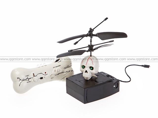 Halloween Flying Tiny Skull Helicopter with Bone Controller